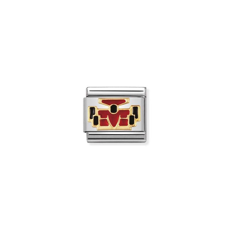 Nomination Composable Link Formula 1, 18K Gold & Enamel