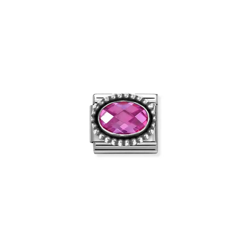 Nomination Composable Link Number 15, Cubic Zirconia, 9K Rose Gold