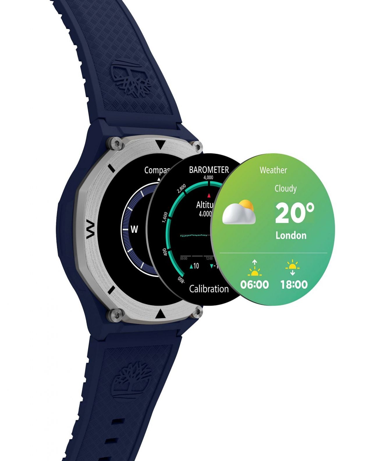 Timberland Trail Force S2 Men's Navy Blue Smartwatch – Rugged Outdoor GPS